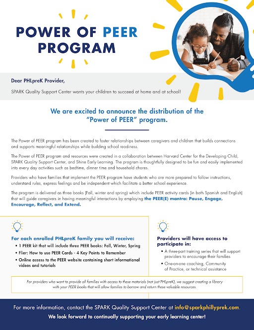 Power of PEER Program - For PHLpreK Providers